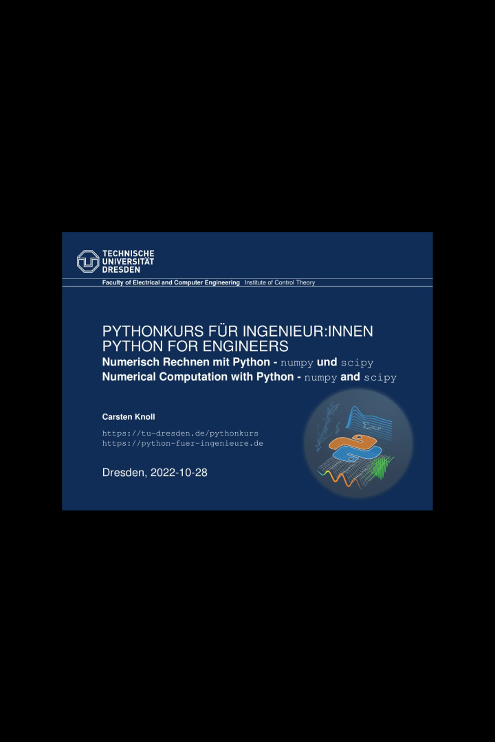 Python For Engineers 3 Numerical Computations With Python Numpy And Scipy Medien Vcs